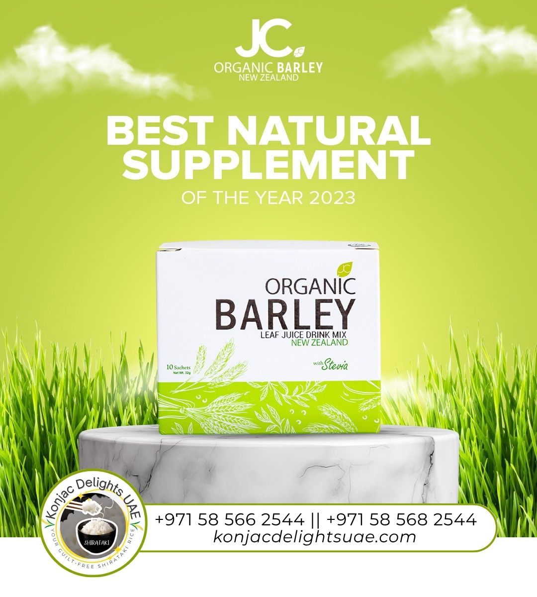 Buy JC Organic Barley Juice UAE | Superfood Antioxidant Drink – KONJAC ...
